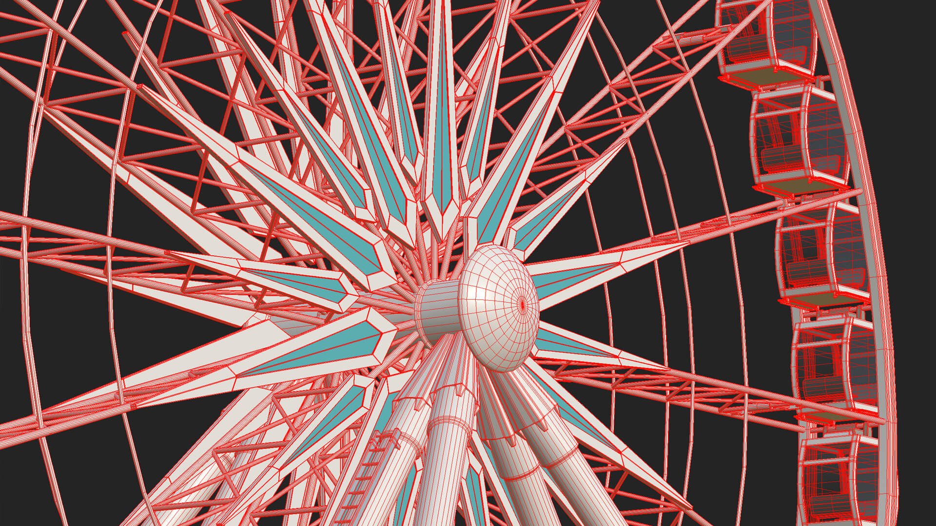 Sky Wheel Low Poly 3D Model by Cactus3D