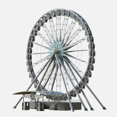 Sky Wheel Low Poly 3D Model by Cactus3D