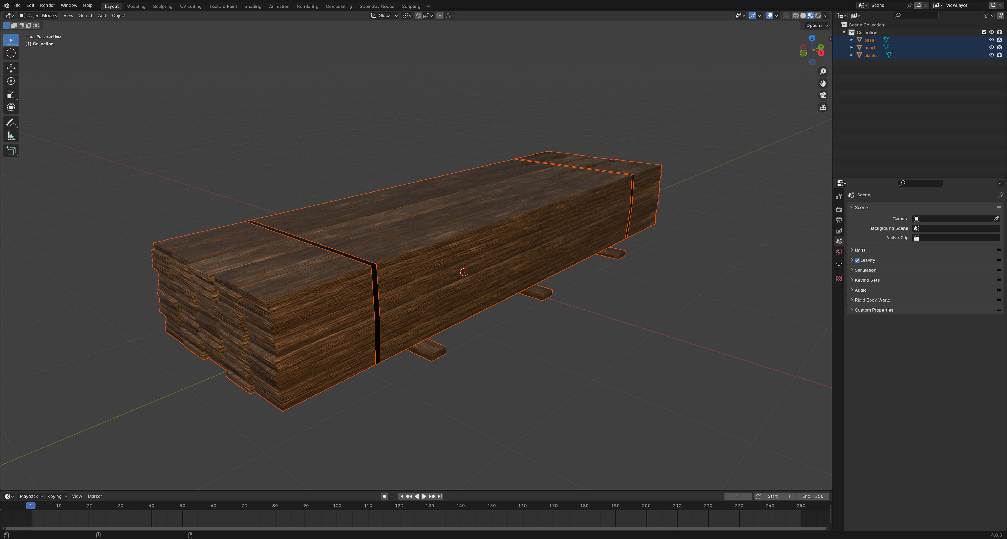 Stack of Wooden Planks - 3D Model by Cactus3D