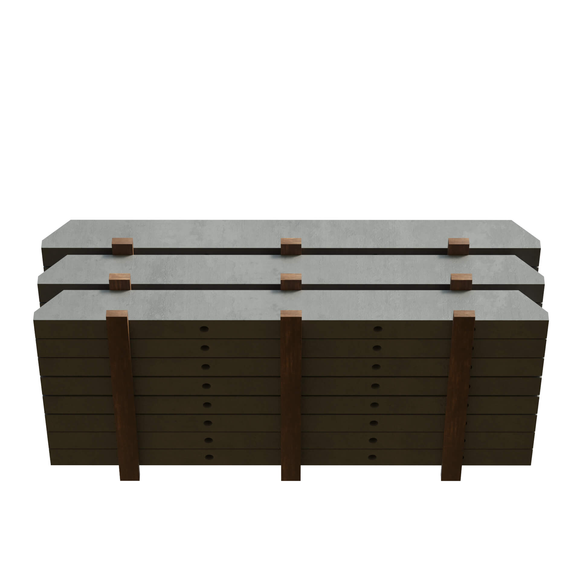 Stacked Concrete Spur Slabs - 3D Model by Cactus3D