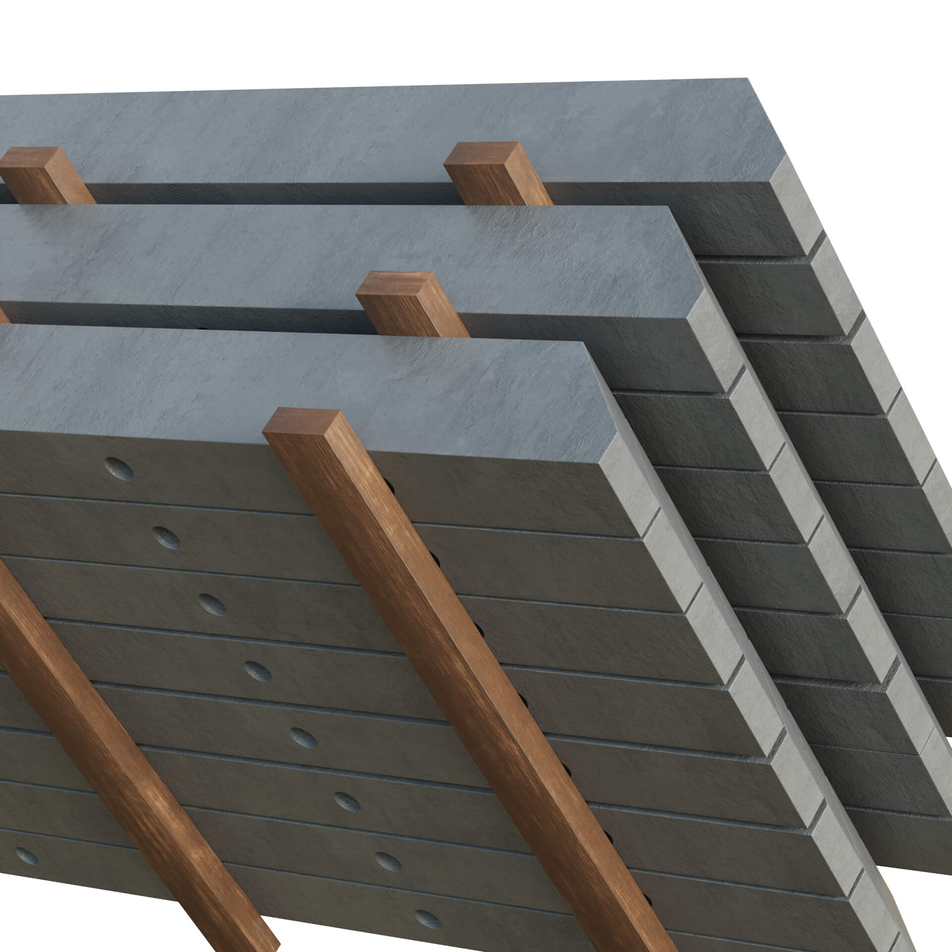 Stacked Concrete Spur Slabs - 3D Model by Cactus3D