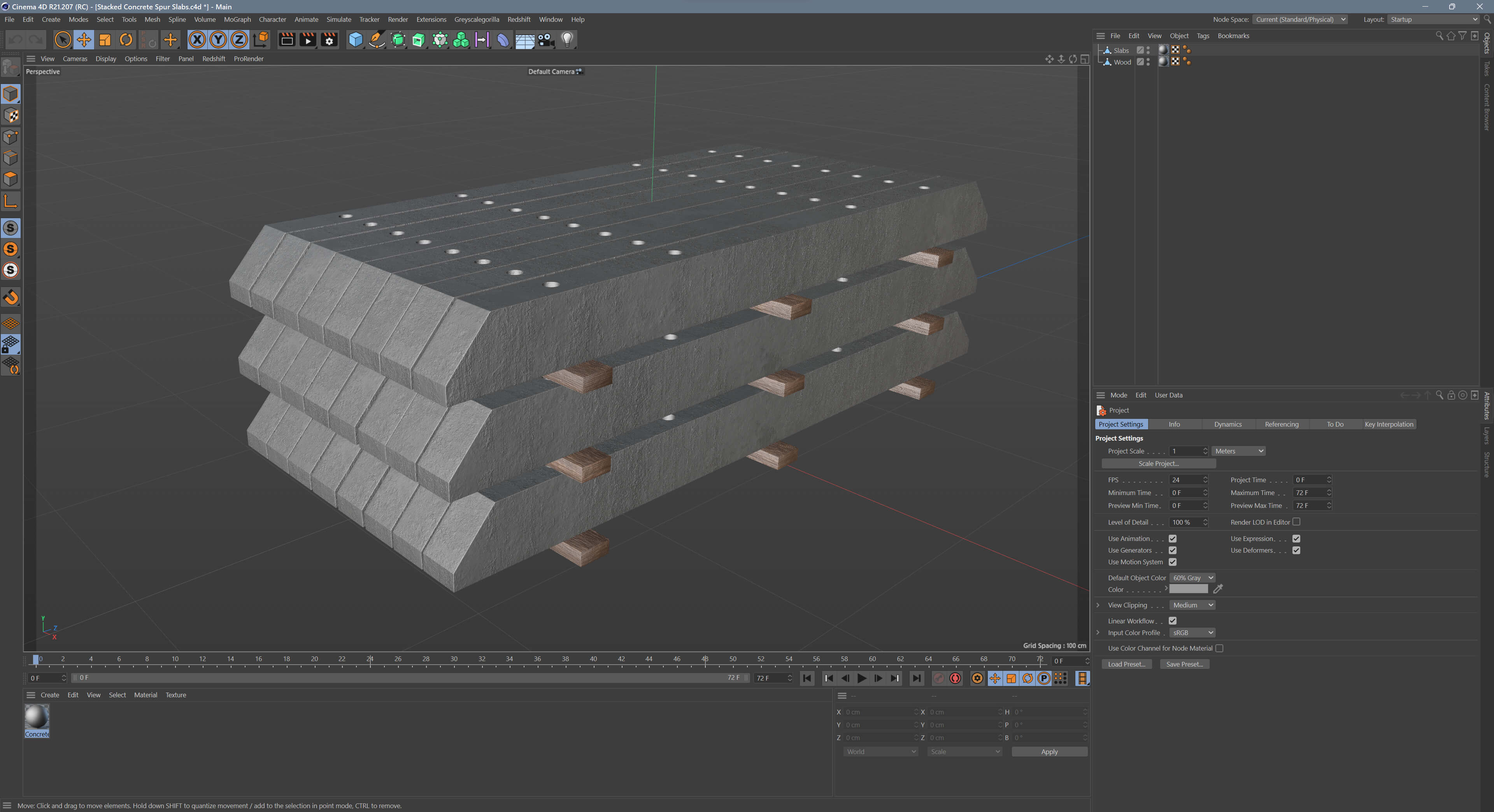 Stacked Concrete Spur Slabs - 3D Model by Cactus3D