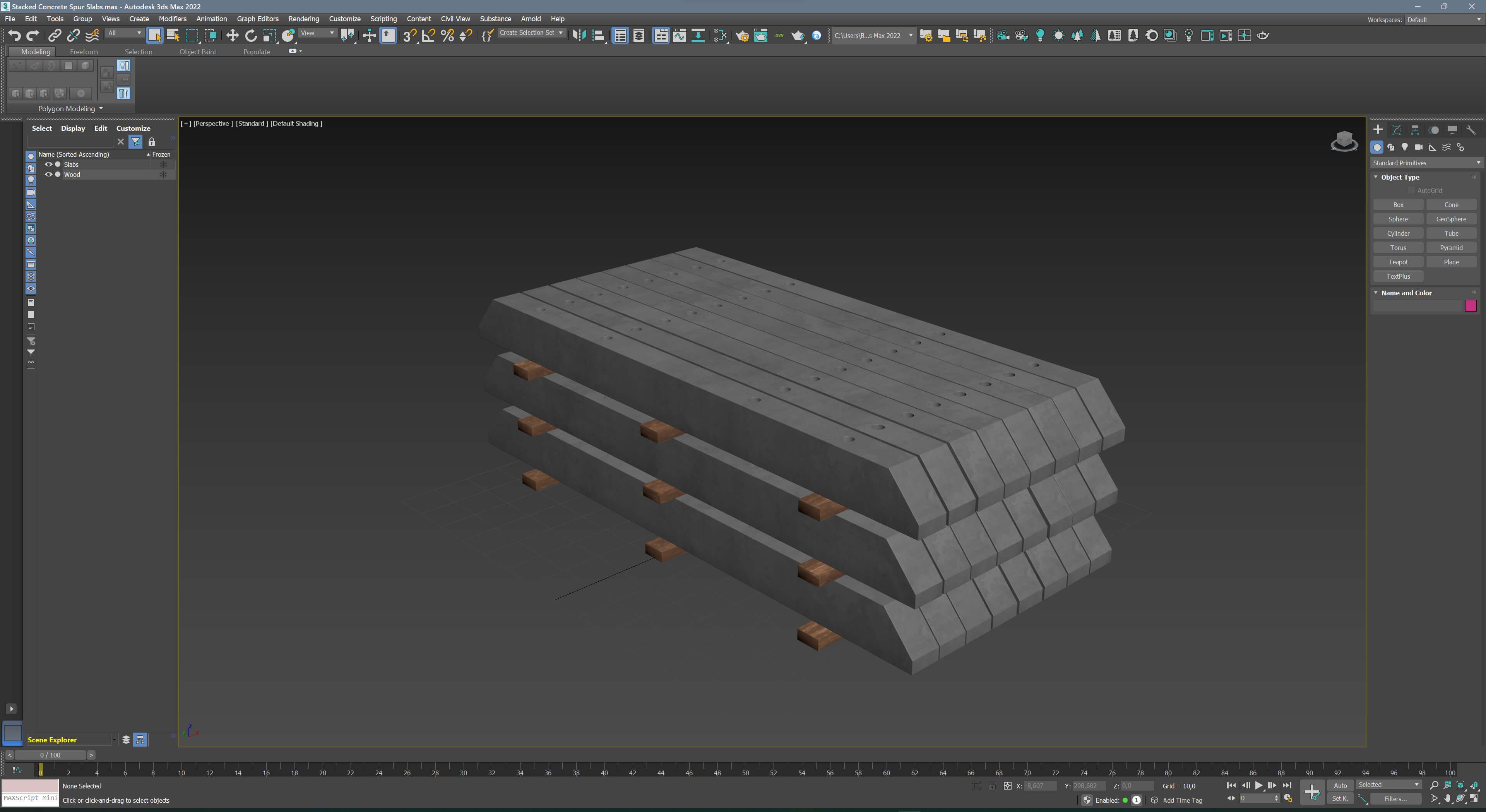 Stacked Concrete Spur Slabs - 3D Model by Cactus3D