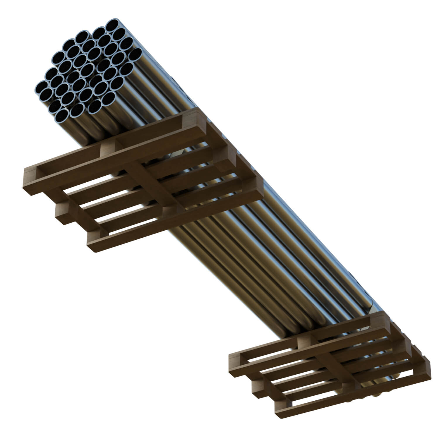 Steel Bars on Pallet - 3D Model by Cactus3D