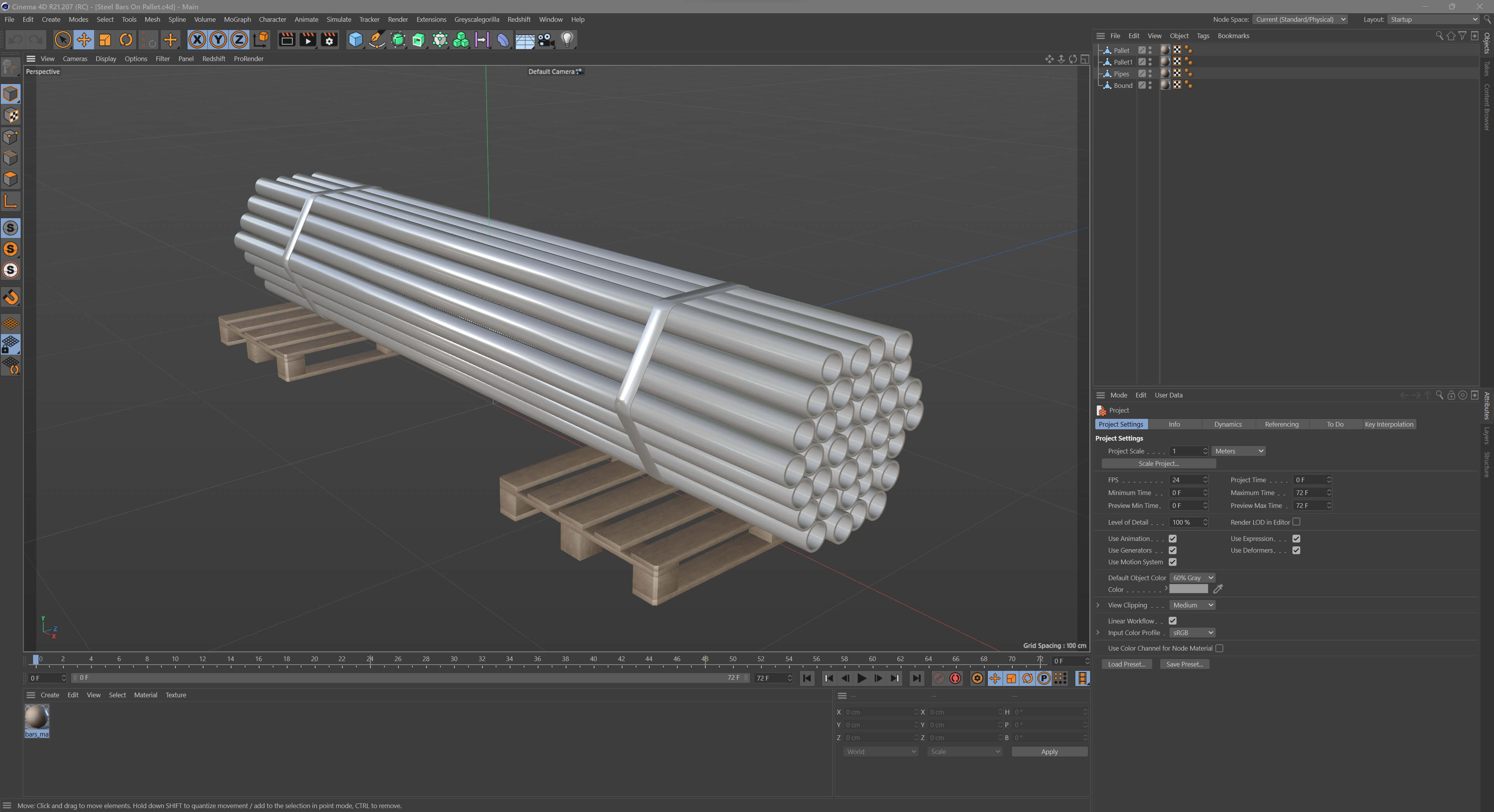 Steel Bars on Pallet - 3D Model by Cactus3D