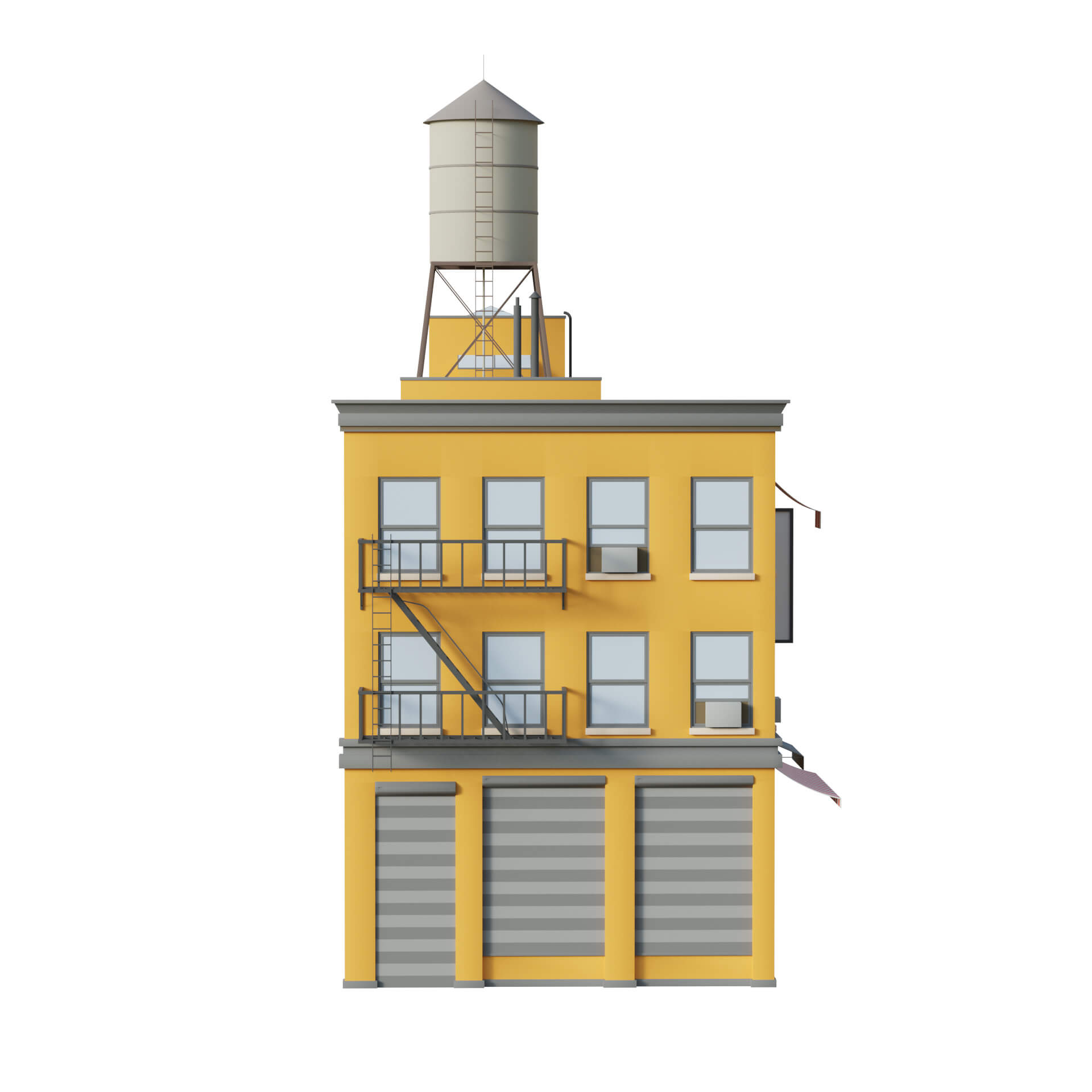 Stylized Apartment Building 6 - 3D Model by Cactus3D