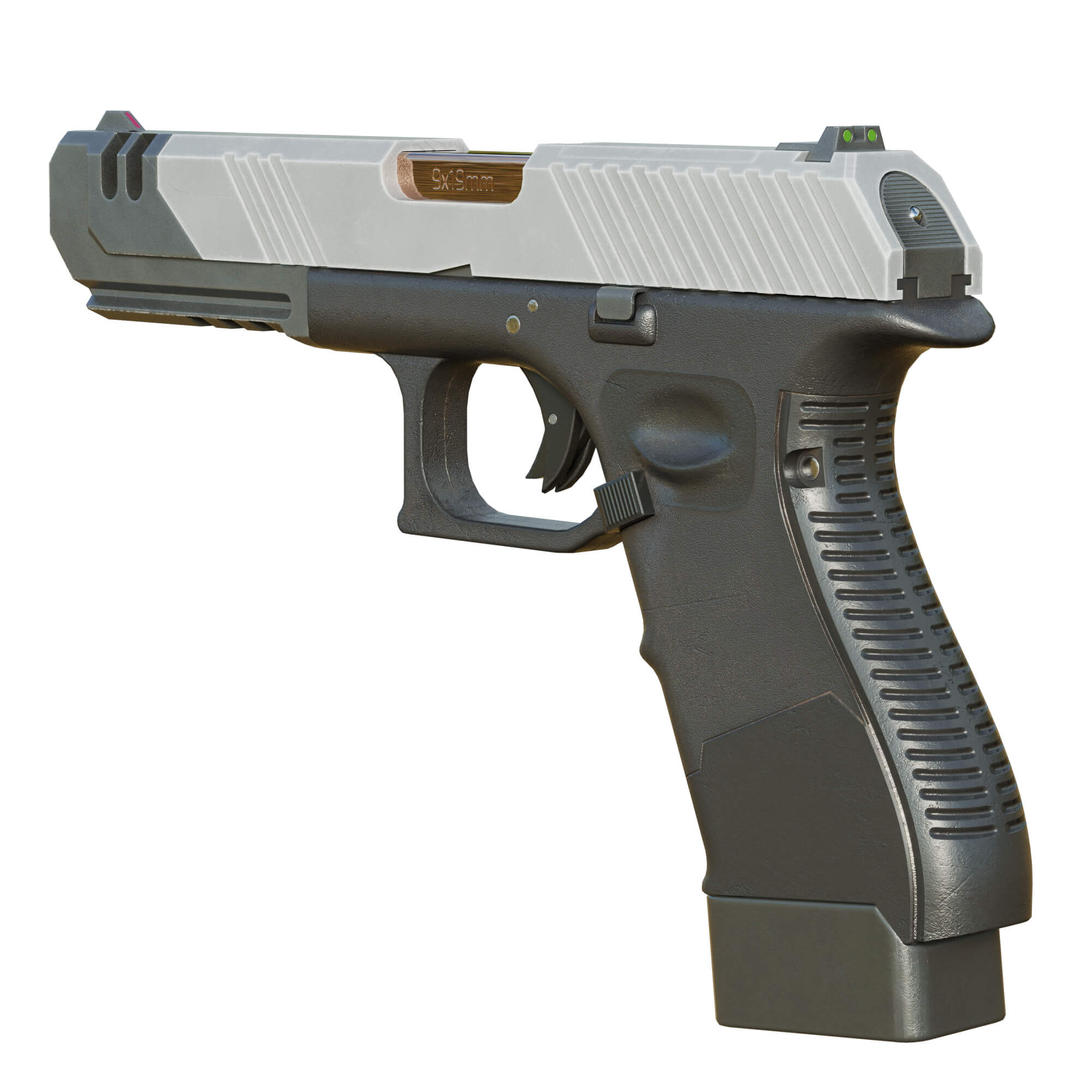 Stylized Pistol PBR - 3D Model by Cactus3D