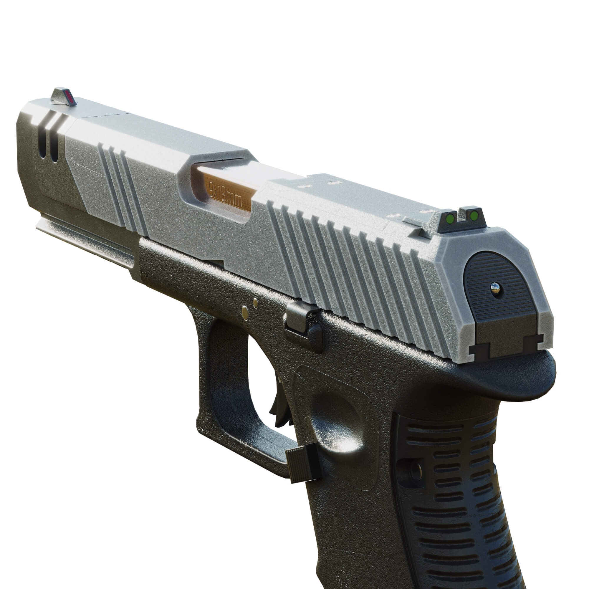 Stylized Pistol PBR - 3D Model by Cactus3D