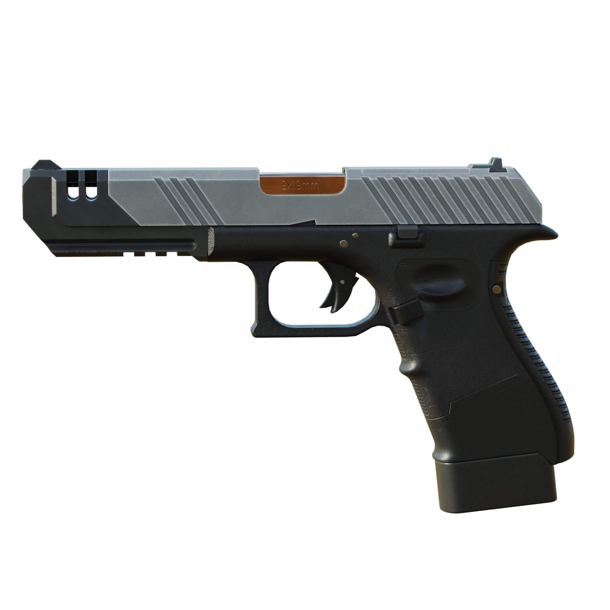 Stylized Pistol PBR - 3D Model by Cactus3D