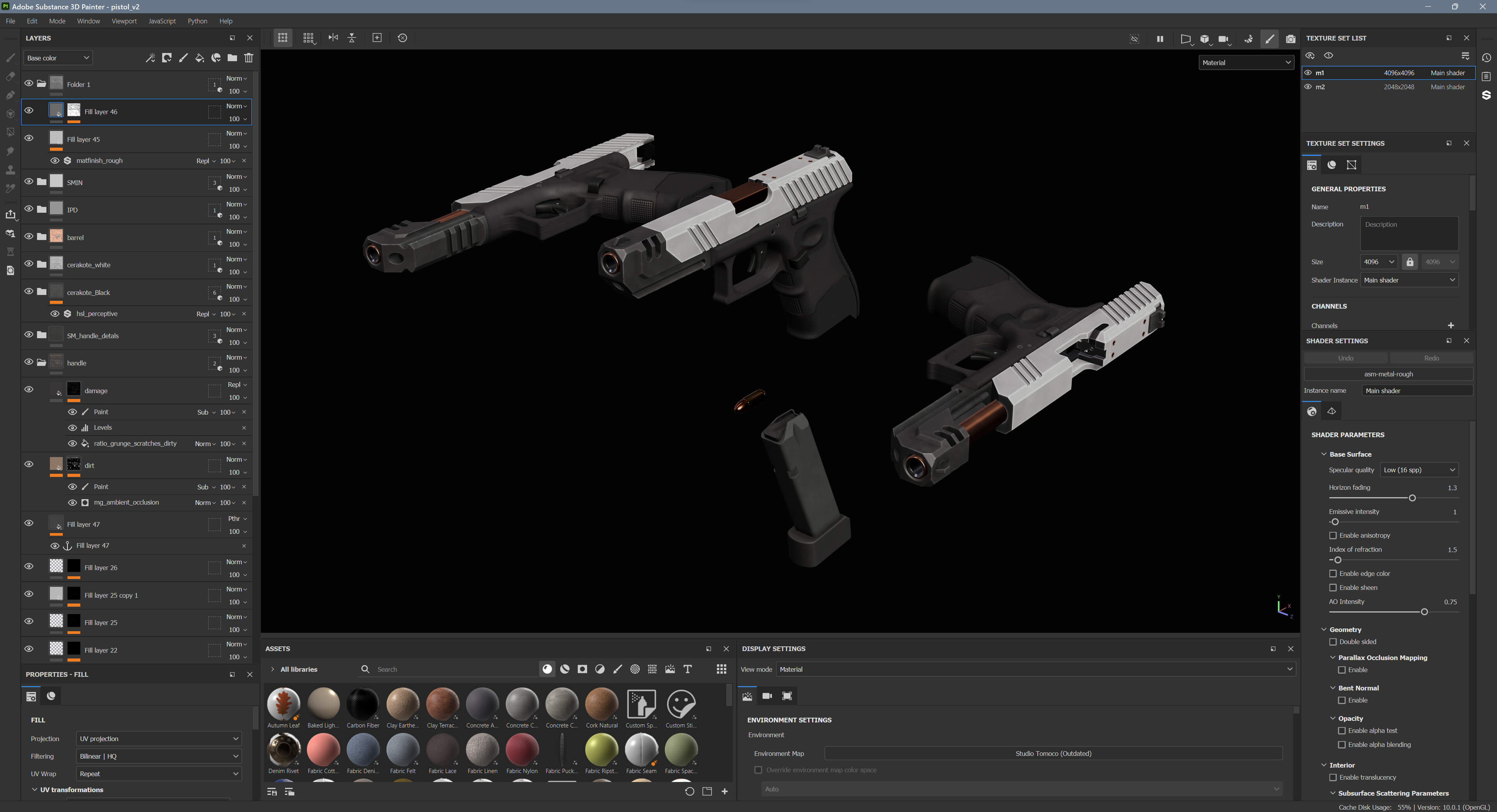 Stylized Pistol PBR - 3D Model by Cactus3D
