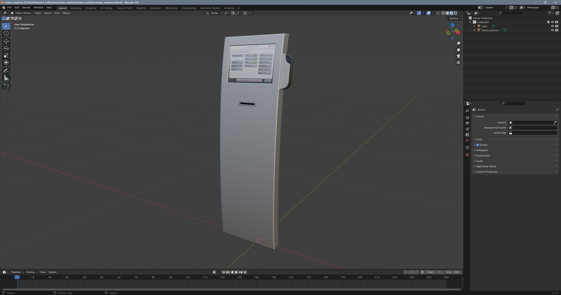 Ticket Machine - 3D Model by Cactus3D