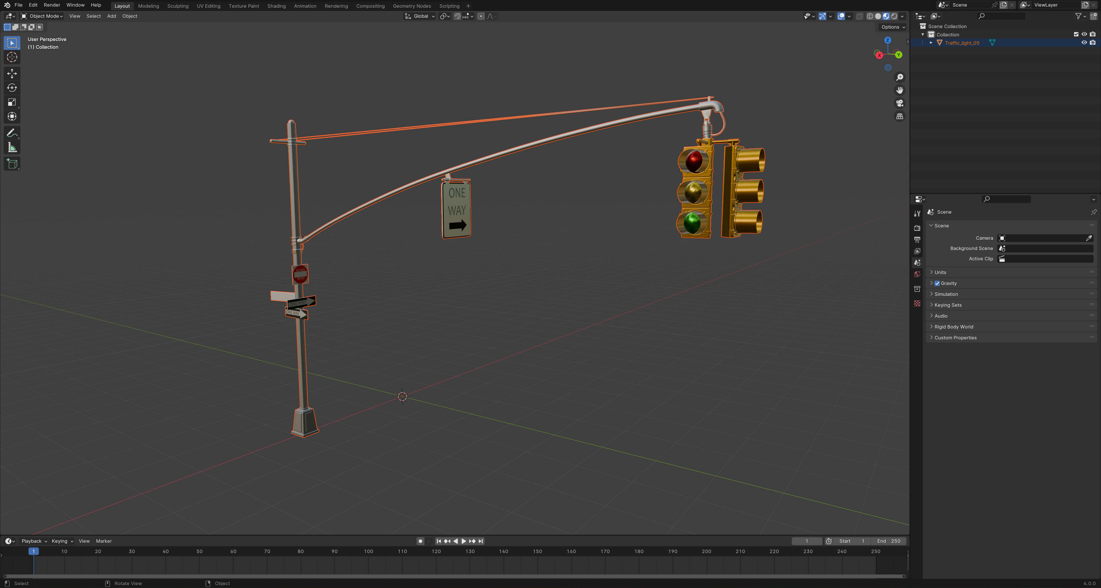 Traffic Light 02 - 3D Model by Cactus3D