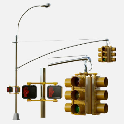 Traffic Light 04 - 3D Model by Cactus3D