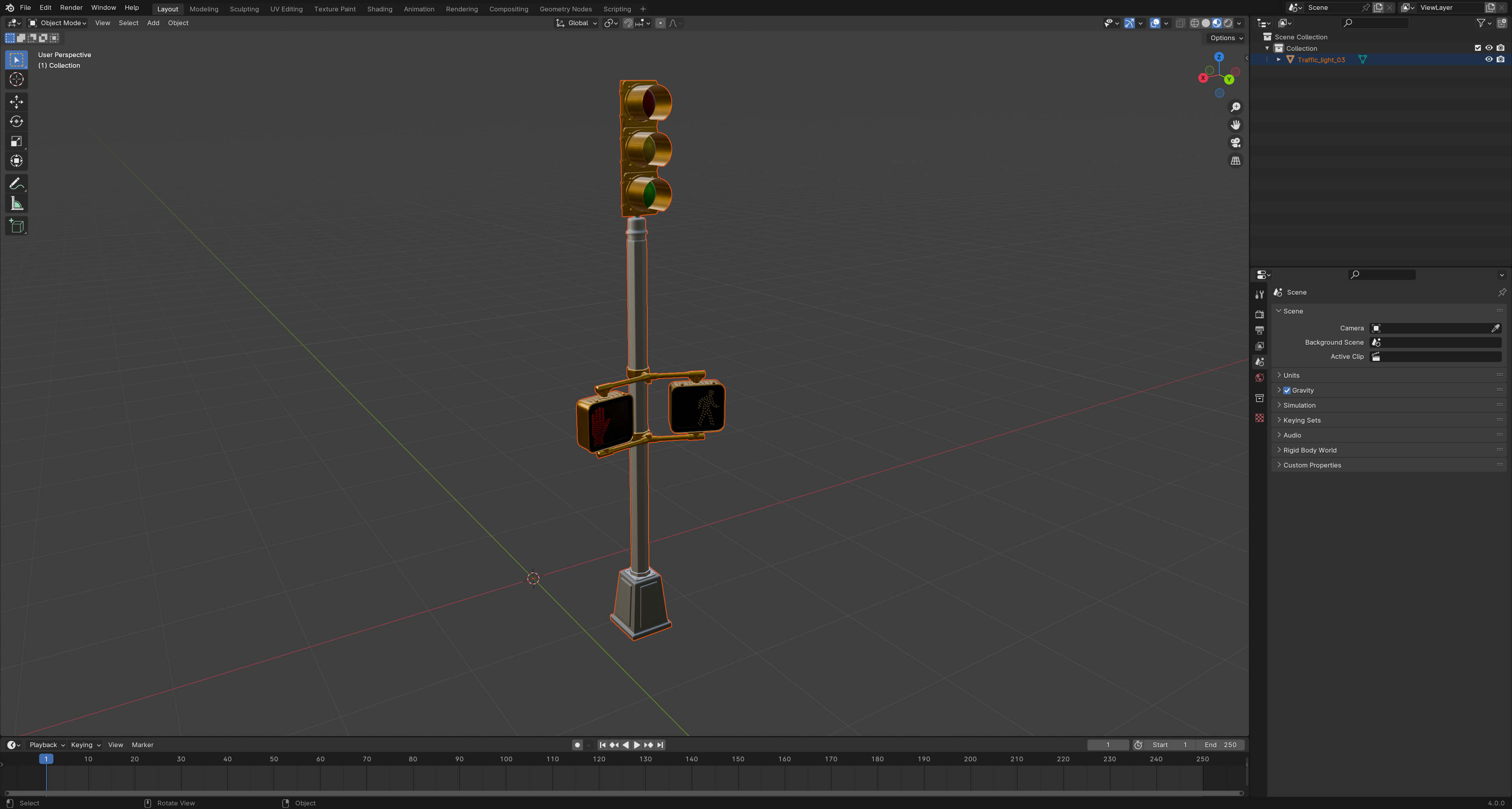 Traffic Light 05 - 3D Model by Cactus3D