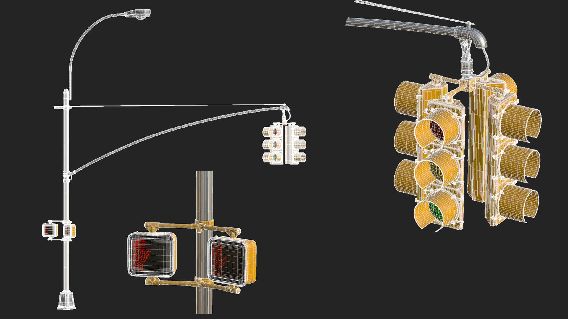 Traffic Lights and Signs Collection - 3D Model by Cactus3D