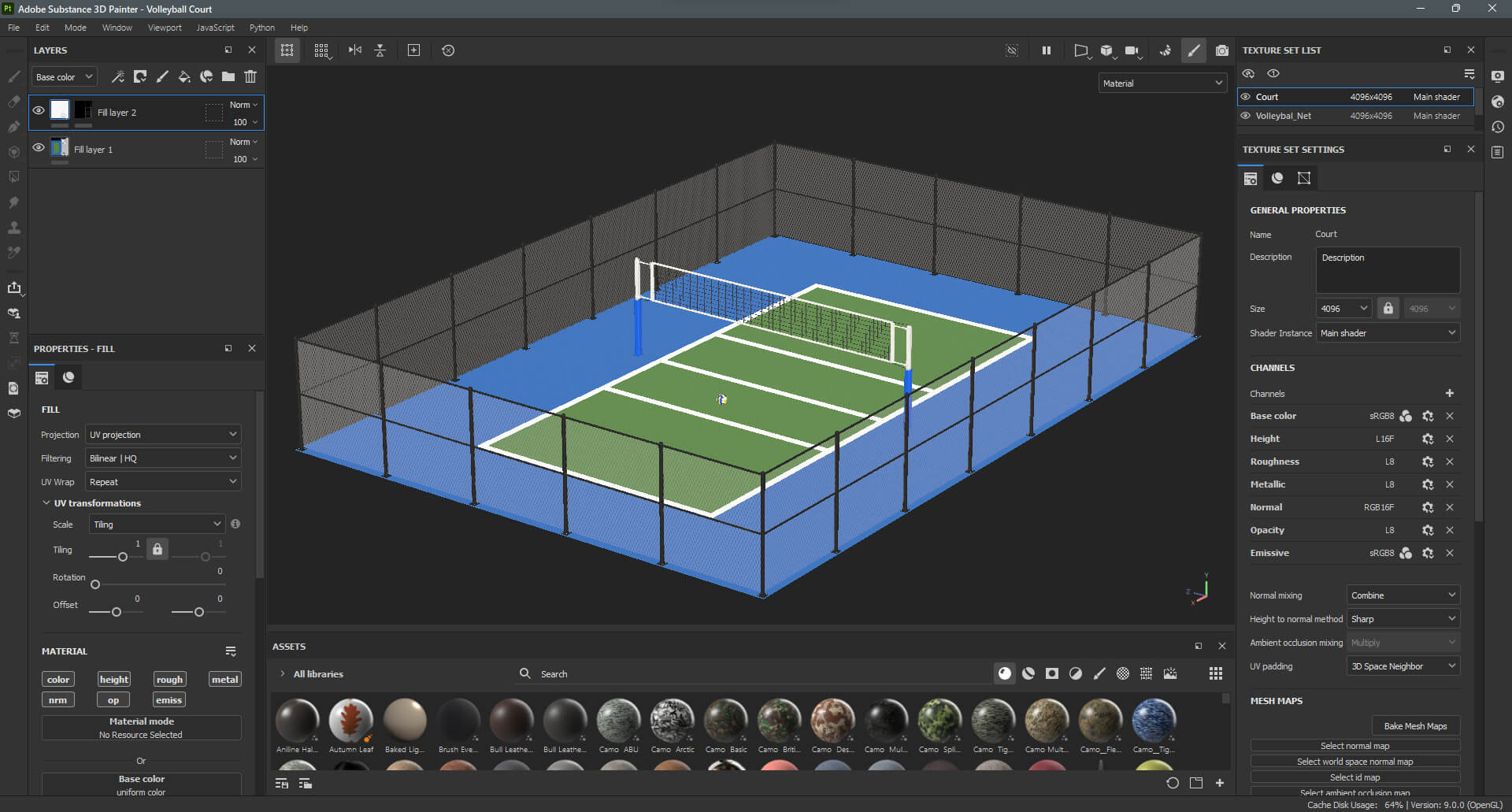 Volleyball Court - 3D Model by Cactus3D