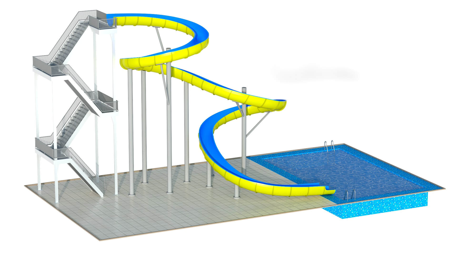 Water Slide 01 - 3D Model by Cactus3D