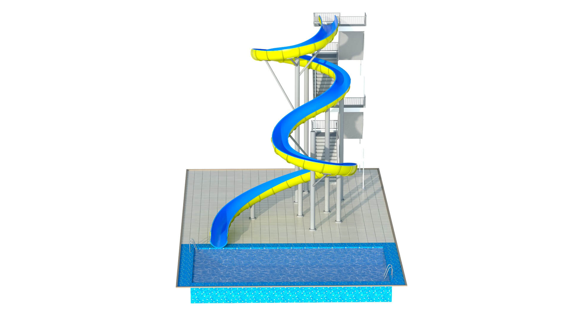 Water Slide 01 - 3D Model by Cactus3D