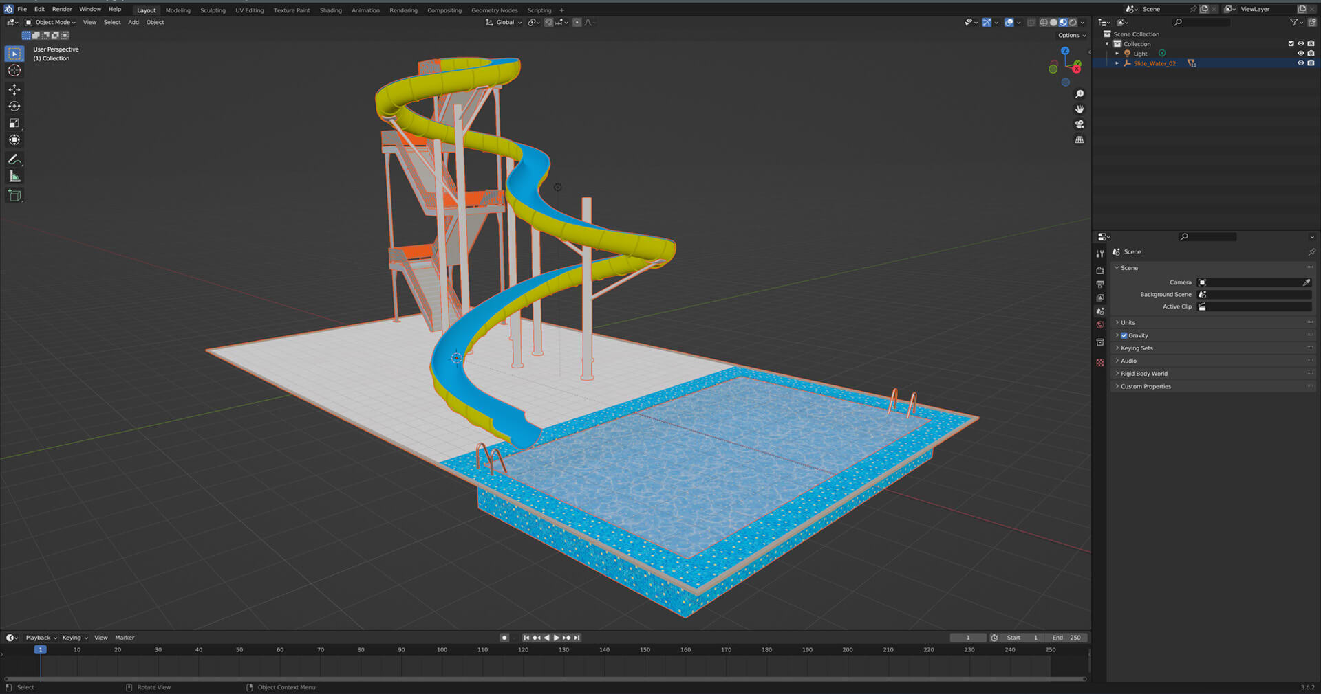 Water Slide 01 - 3D Model by Cactus3D