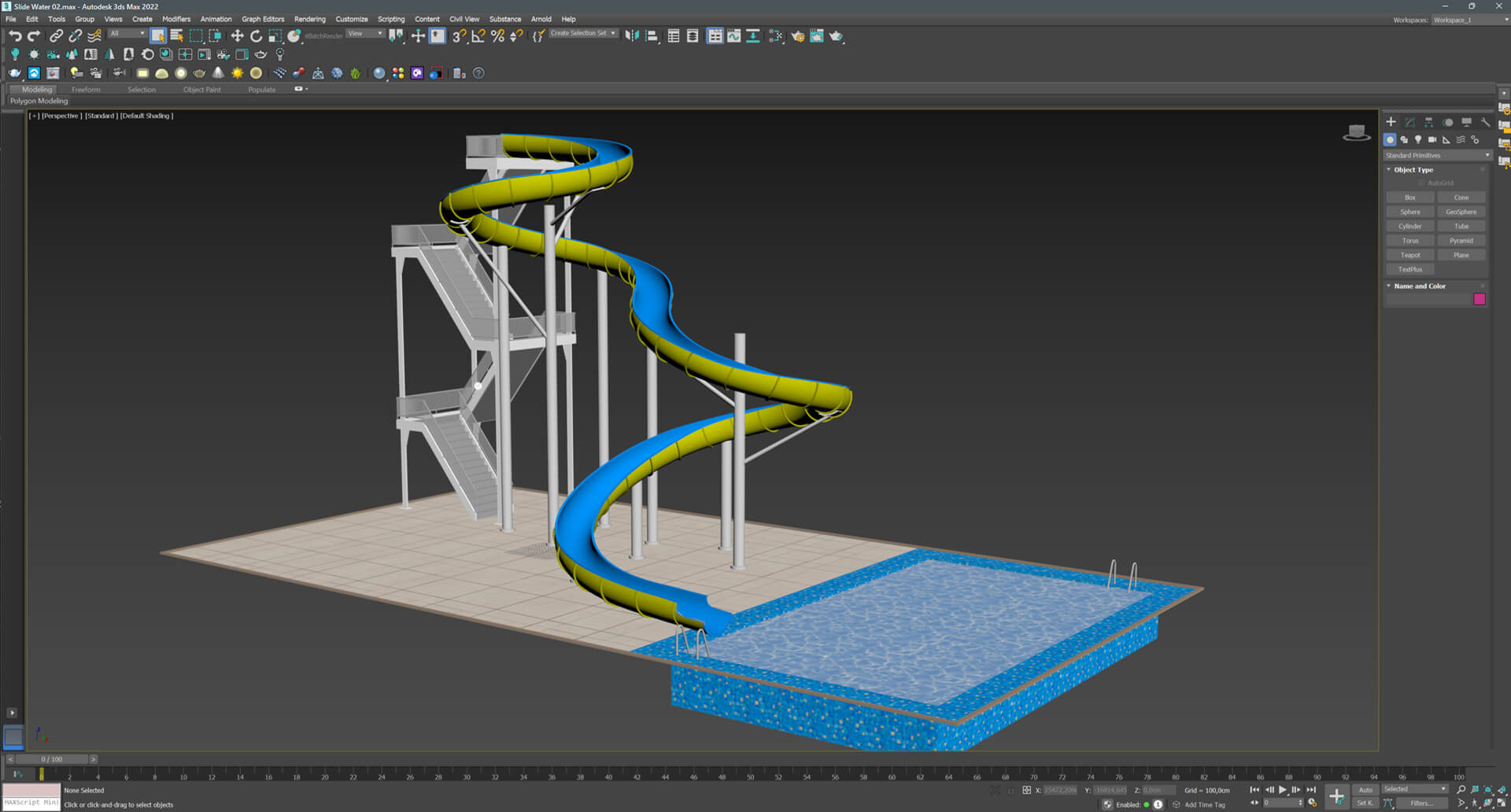 Water Slide 01 - 3D Model by Cactus3D