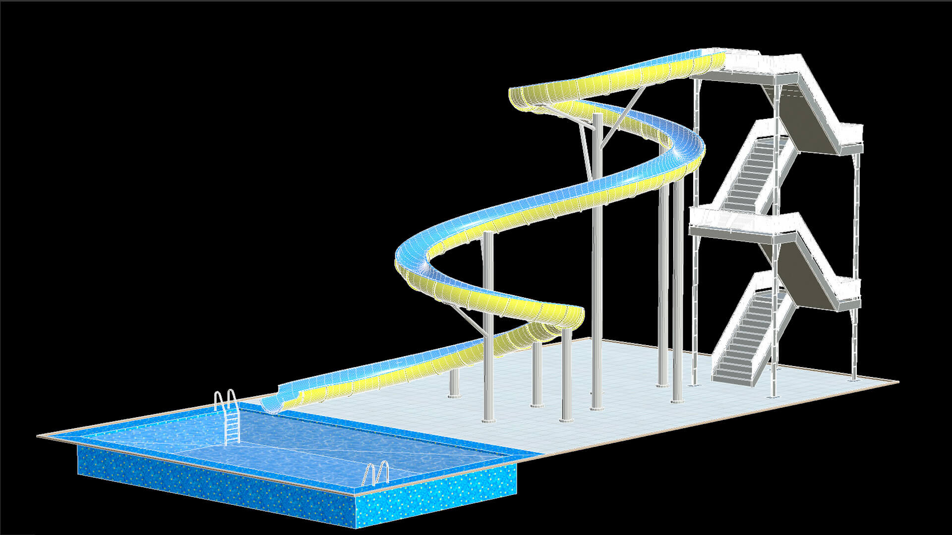 Water Slide 01 - 3D Model by Cactus3D
