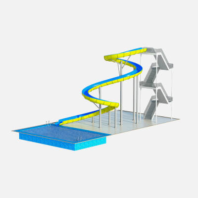 Water Slide 01 - 3D Model by Cactus3D