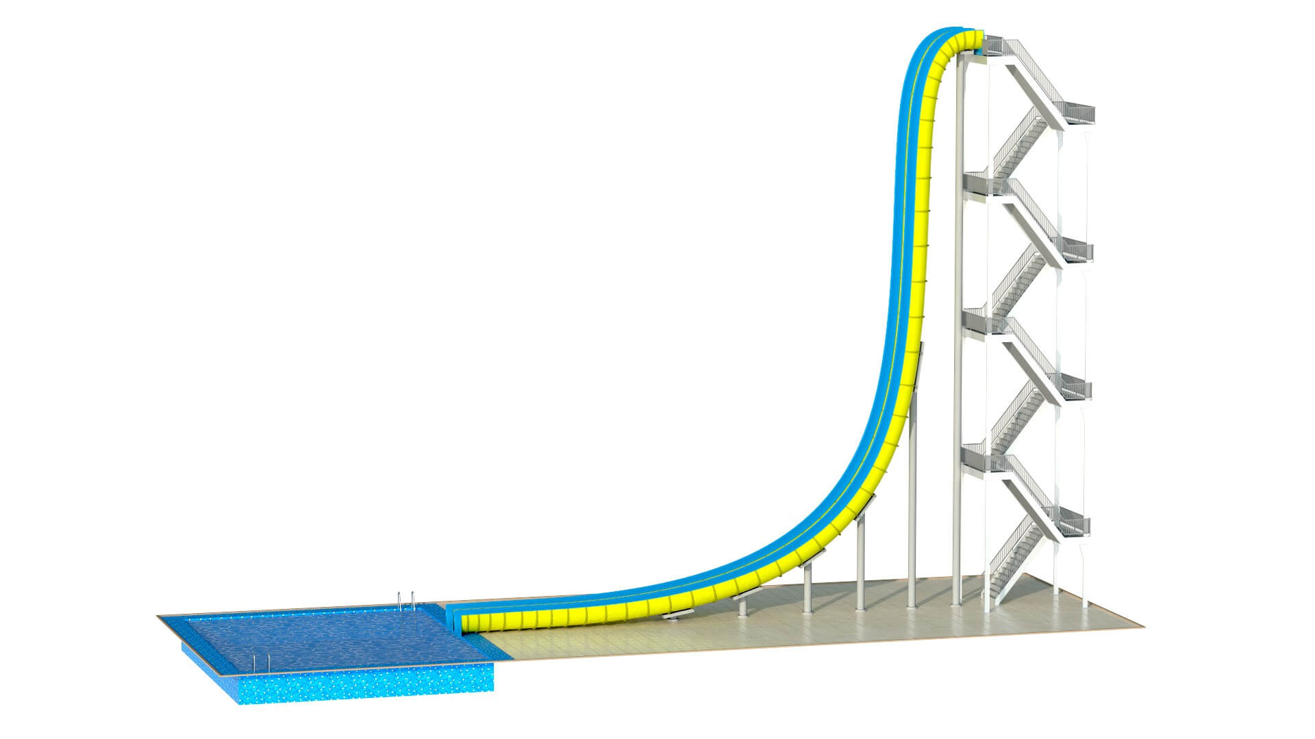 Water Slide 02 - 3D Model by Cactus3D