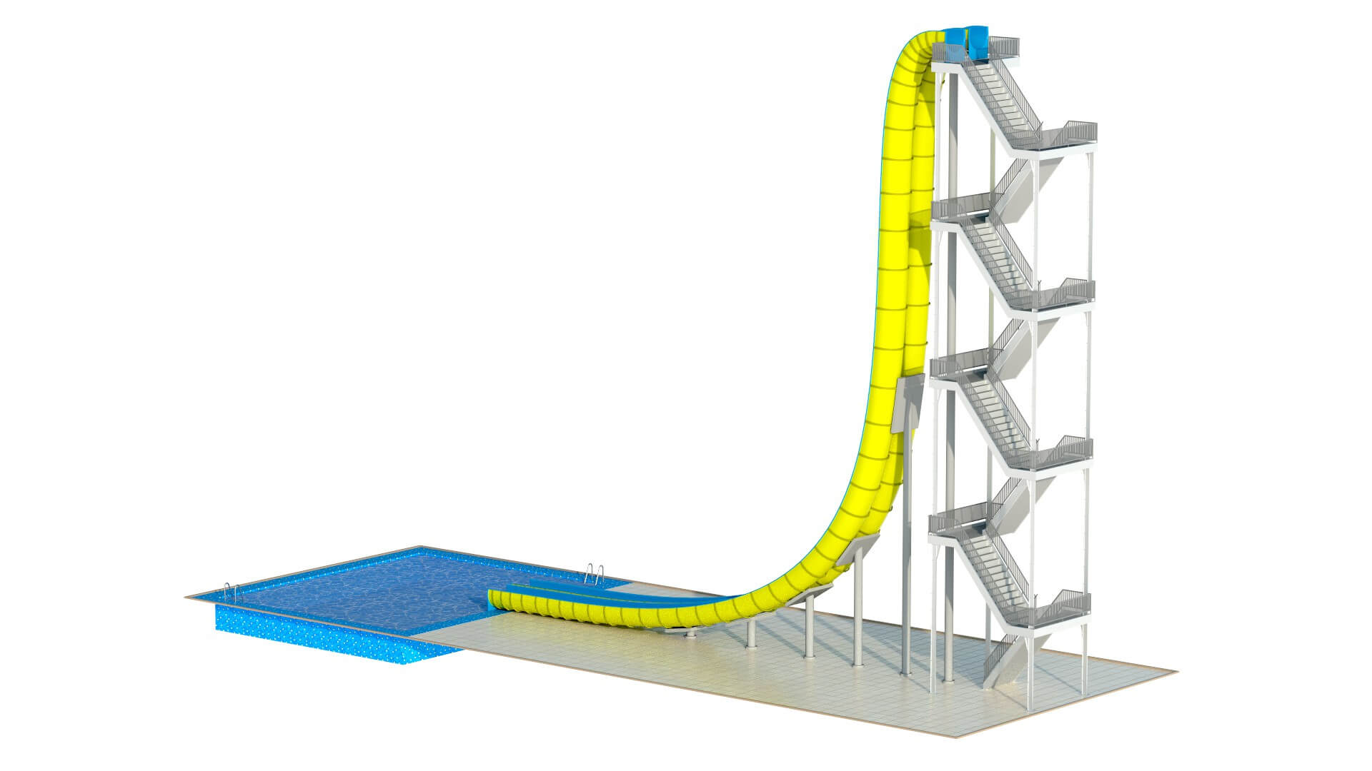 Water Slide 02 - 3D Model by Cactus3D