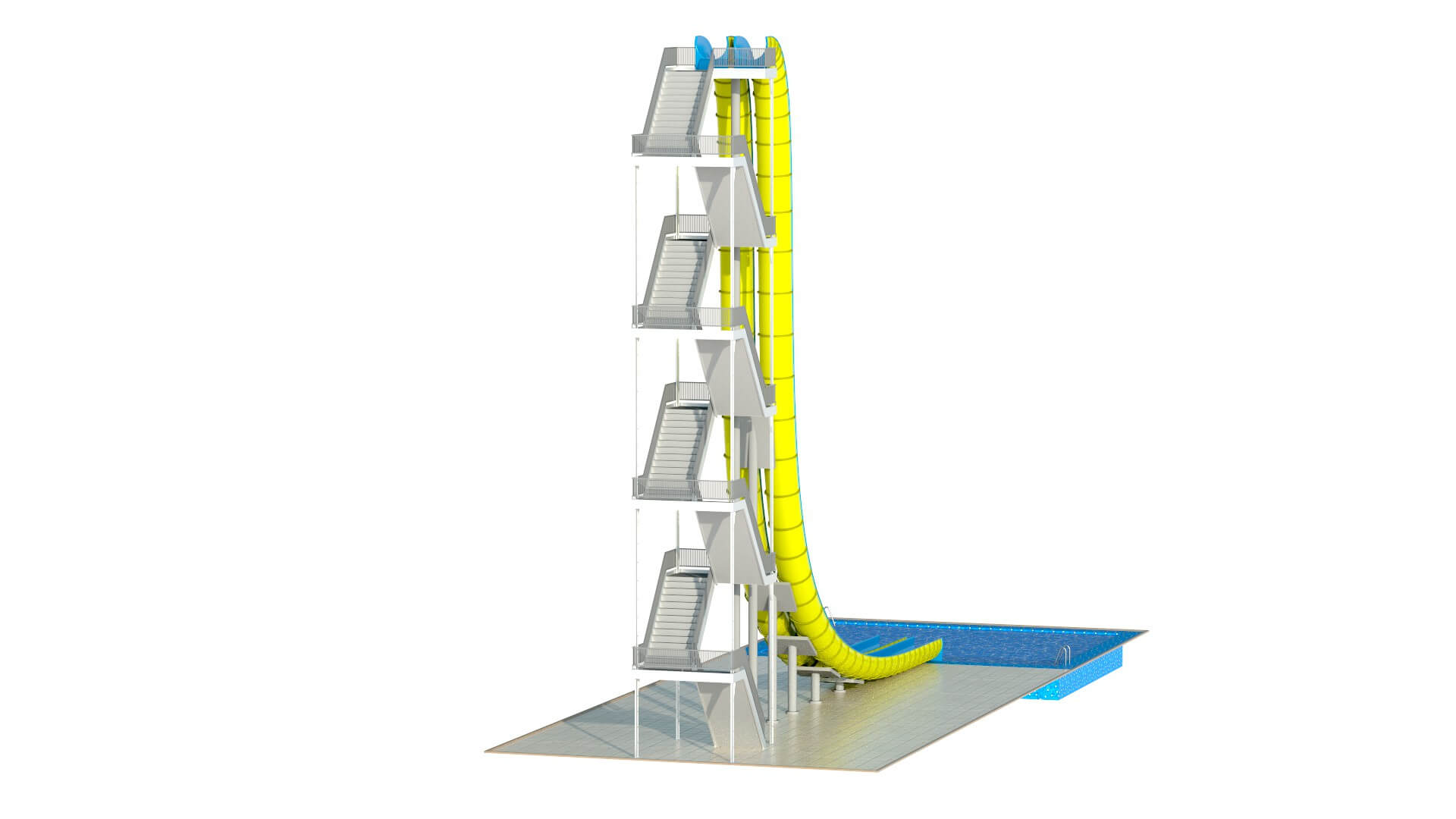 Water Slide 02 - 3D Model by Cactus3D