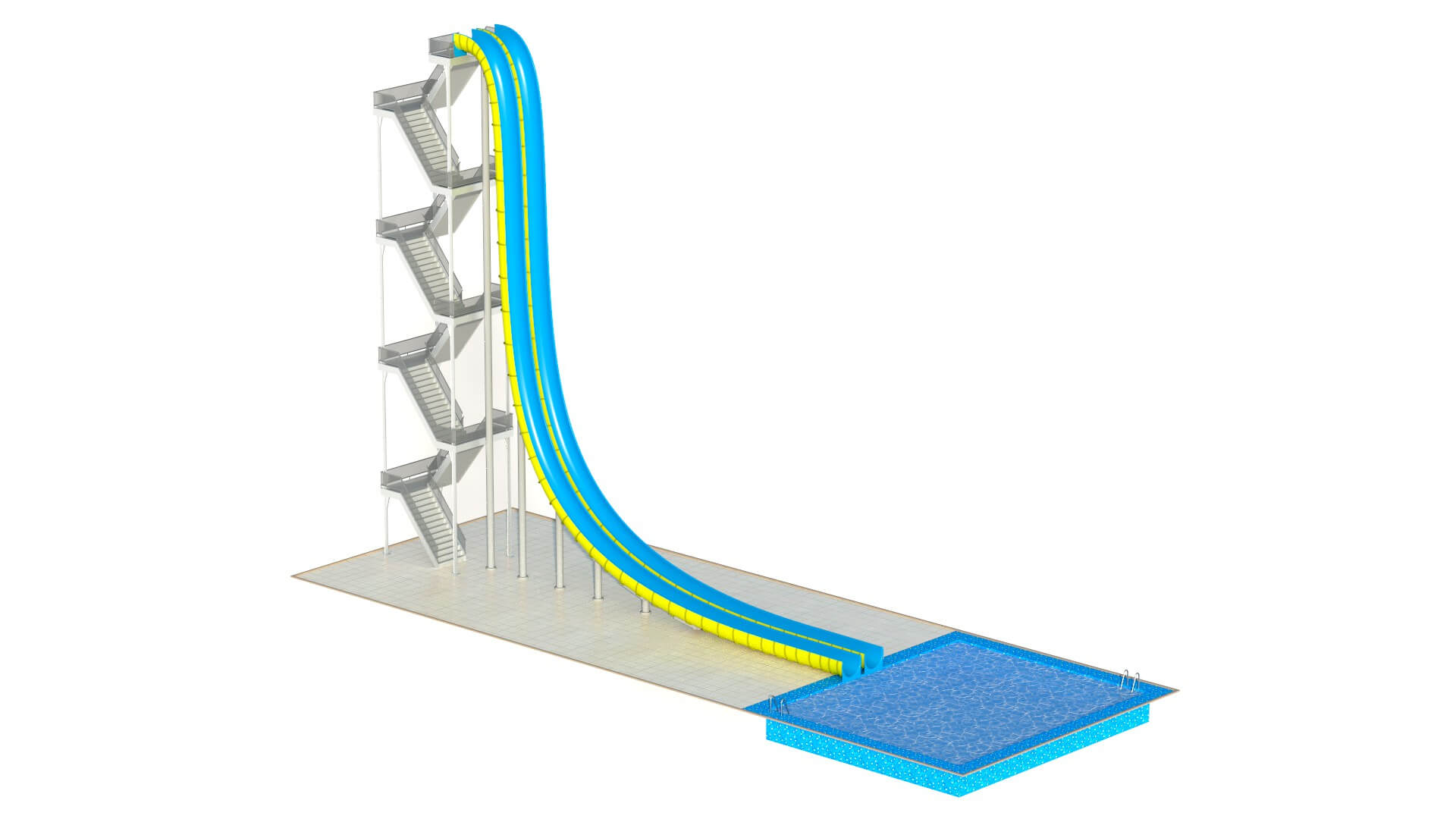 Water Slide 02 - 3D Model by Cactus3D