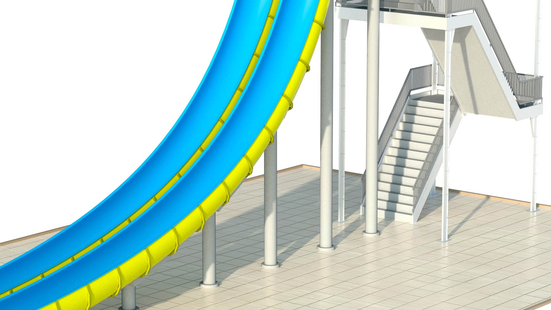 Water Slide 02 - 3D Model by Cactus3D