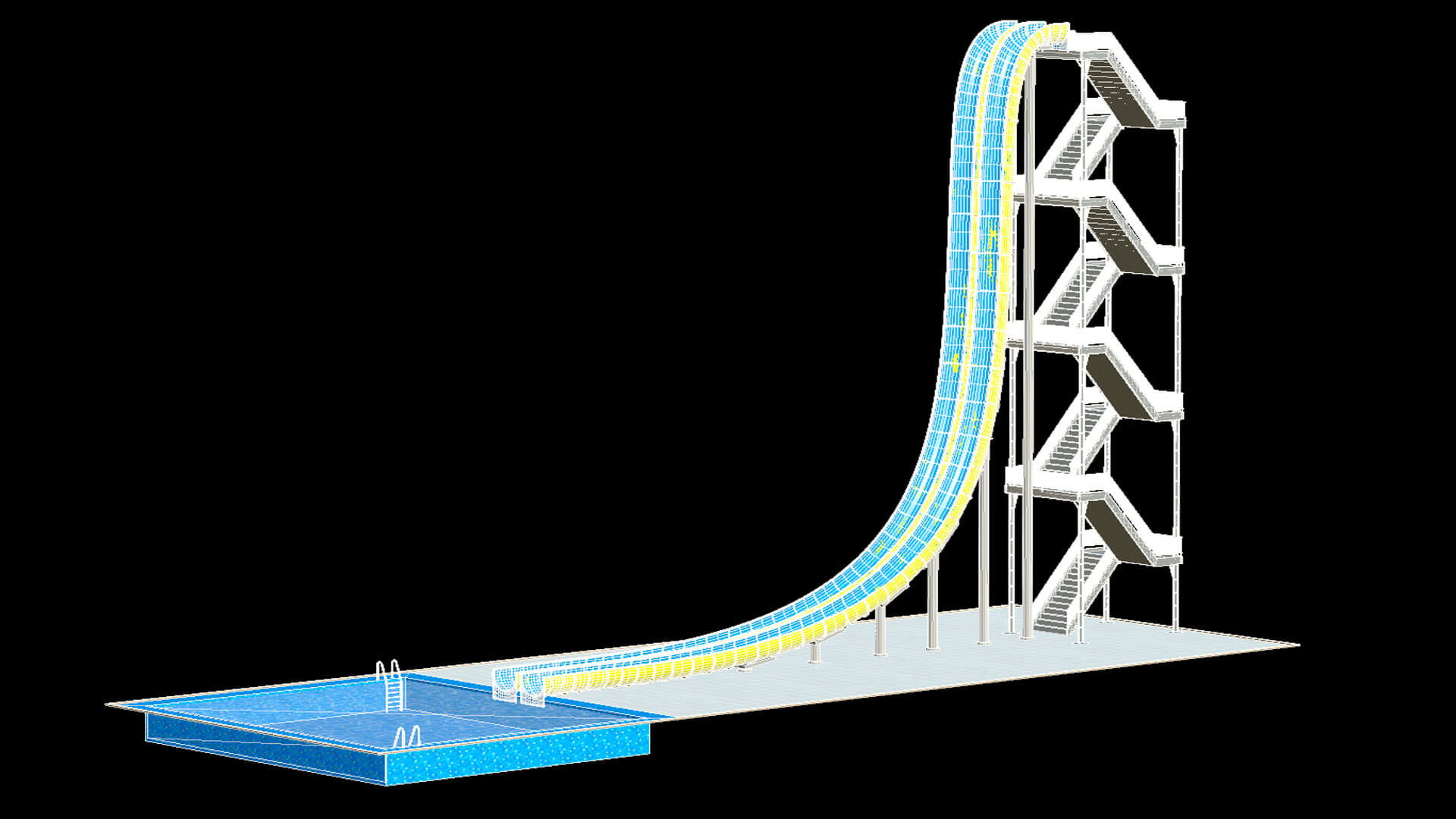 Water Slide 02 - 3D Model by Cactus3D