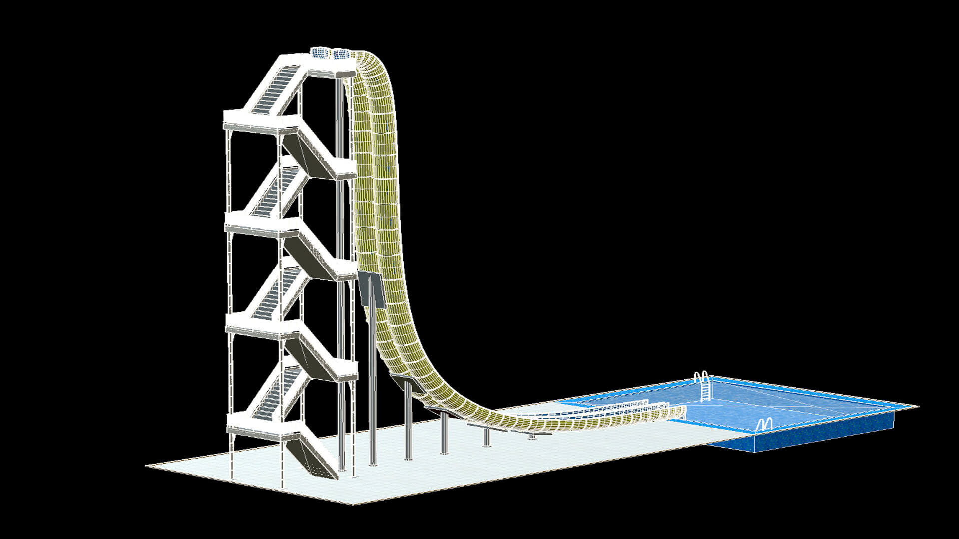 Water Slide 02 - 3D Model by Cactus3D