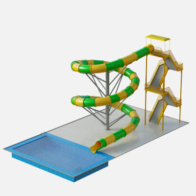 Water Slide 03 - 3D Model by Cactus3D