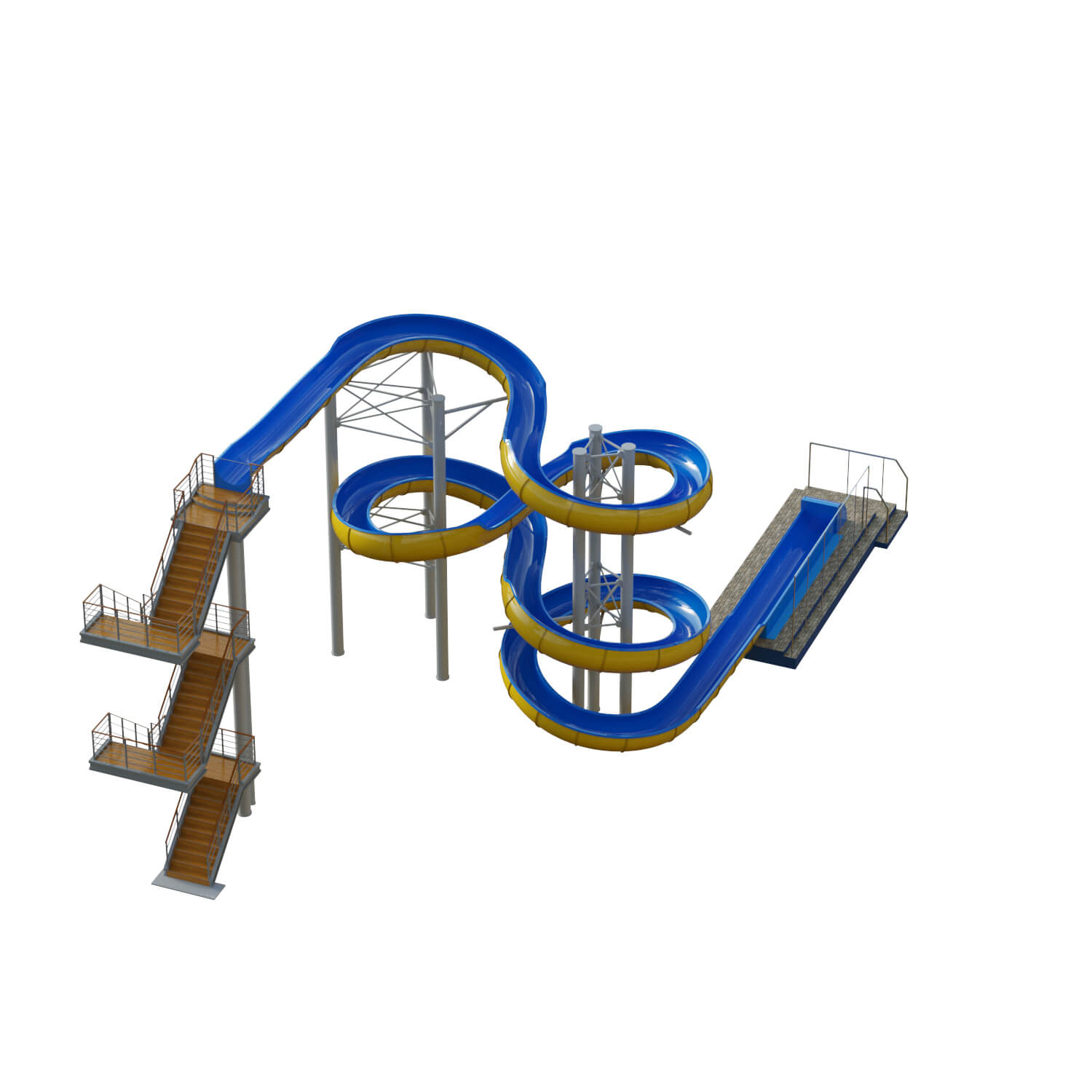 Water Slide 04 - 3D Model by Cactus3D