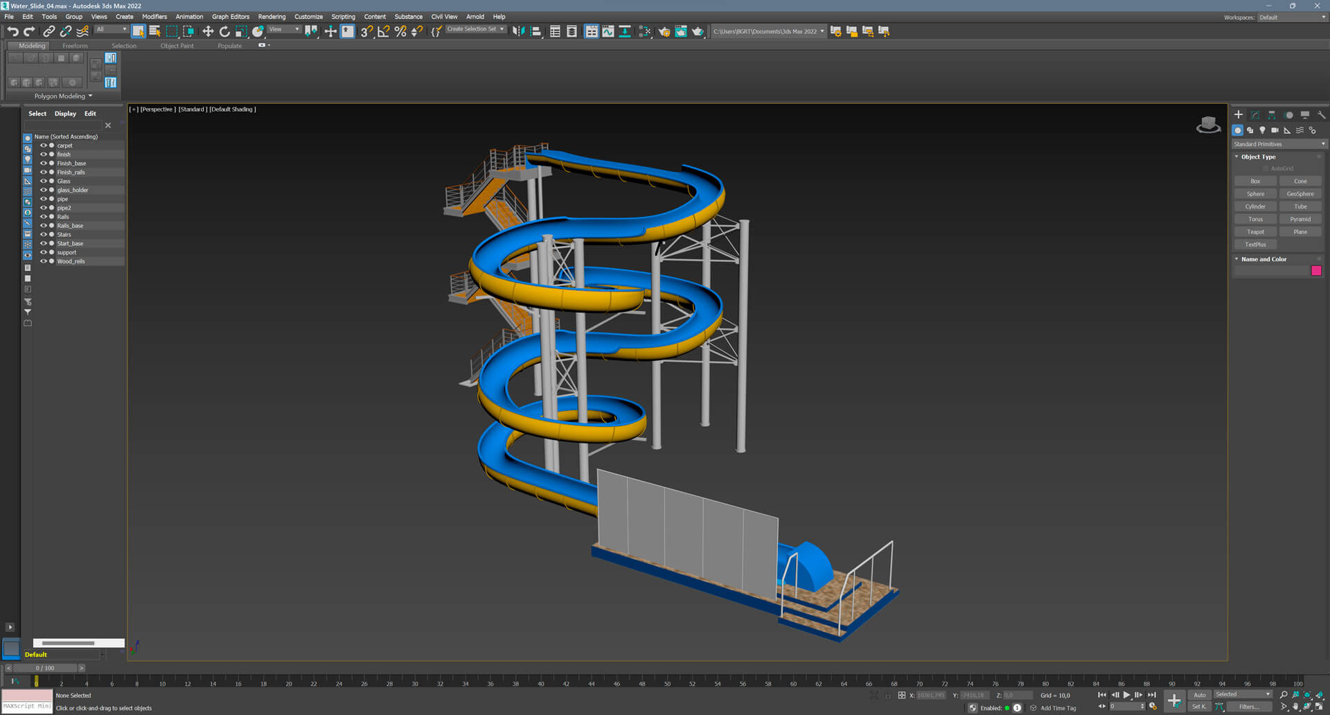 Water Slide 04 - 3D Model by Cactus3D