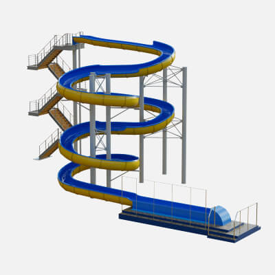 Water Slide 04 - 3D Model by Cactus3D