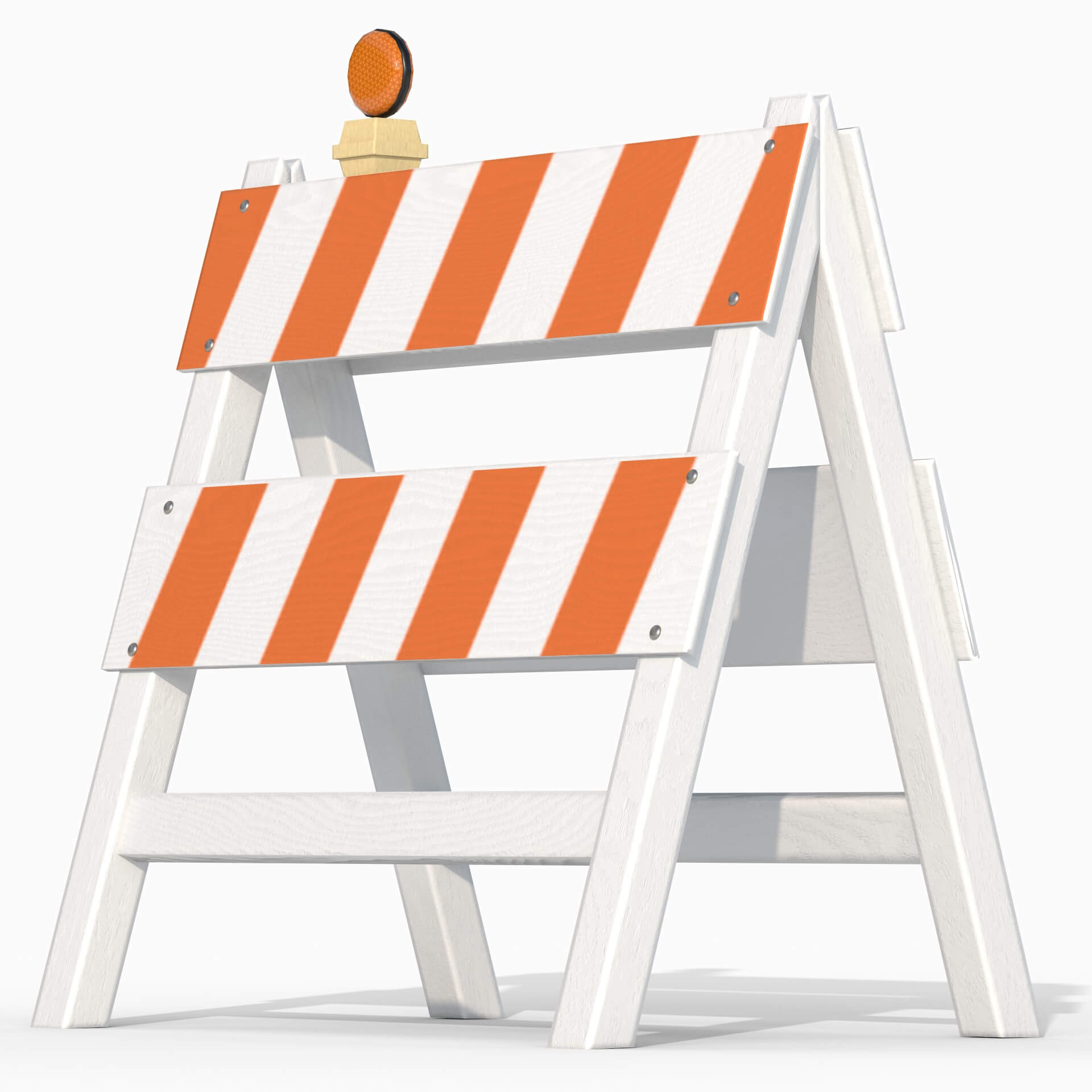 Wood Traffic Barrier - 3D Model by Cactus3D