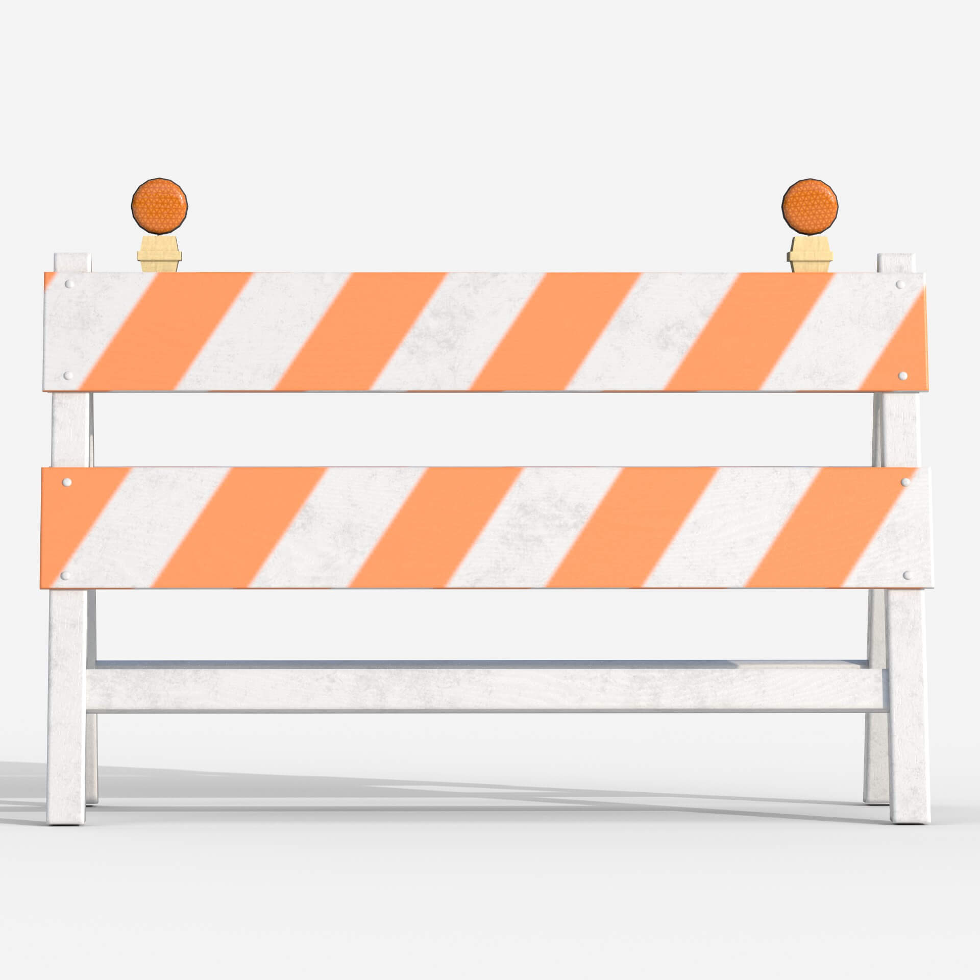 Wood Traffic Barrier - 3D Model by Cactus3D