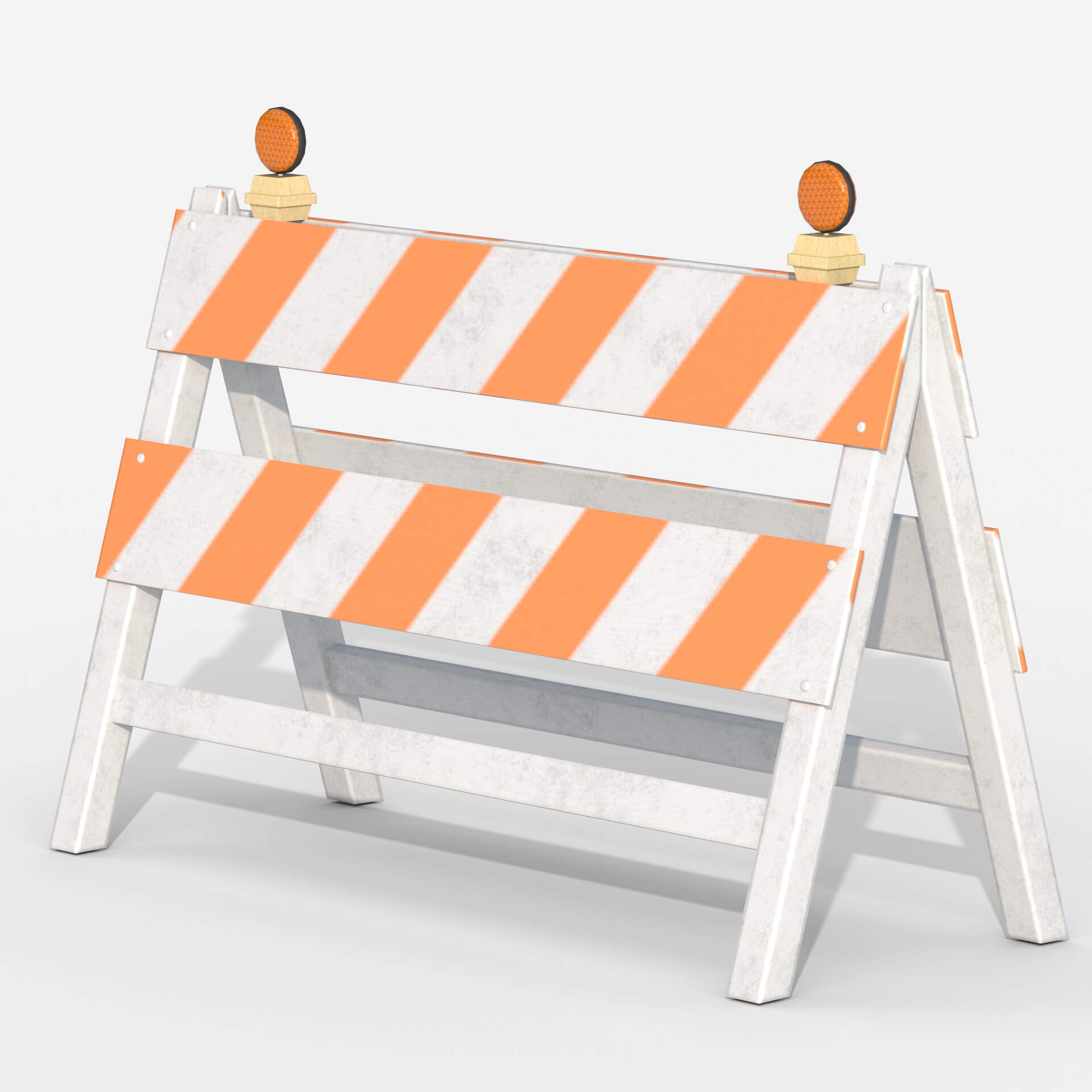 Wood Traffic Barrier - 3D Model by Cactus3D