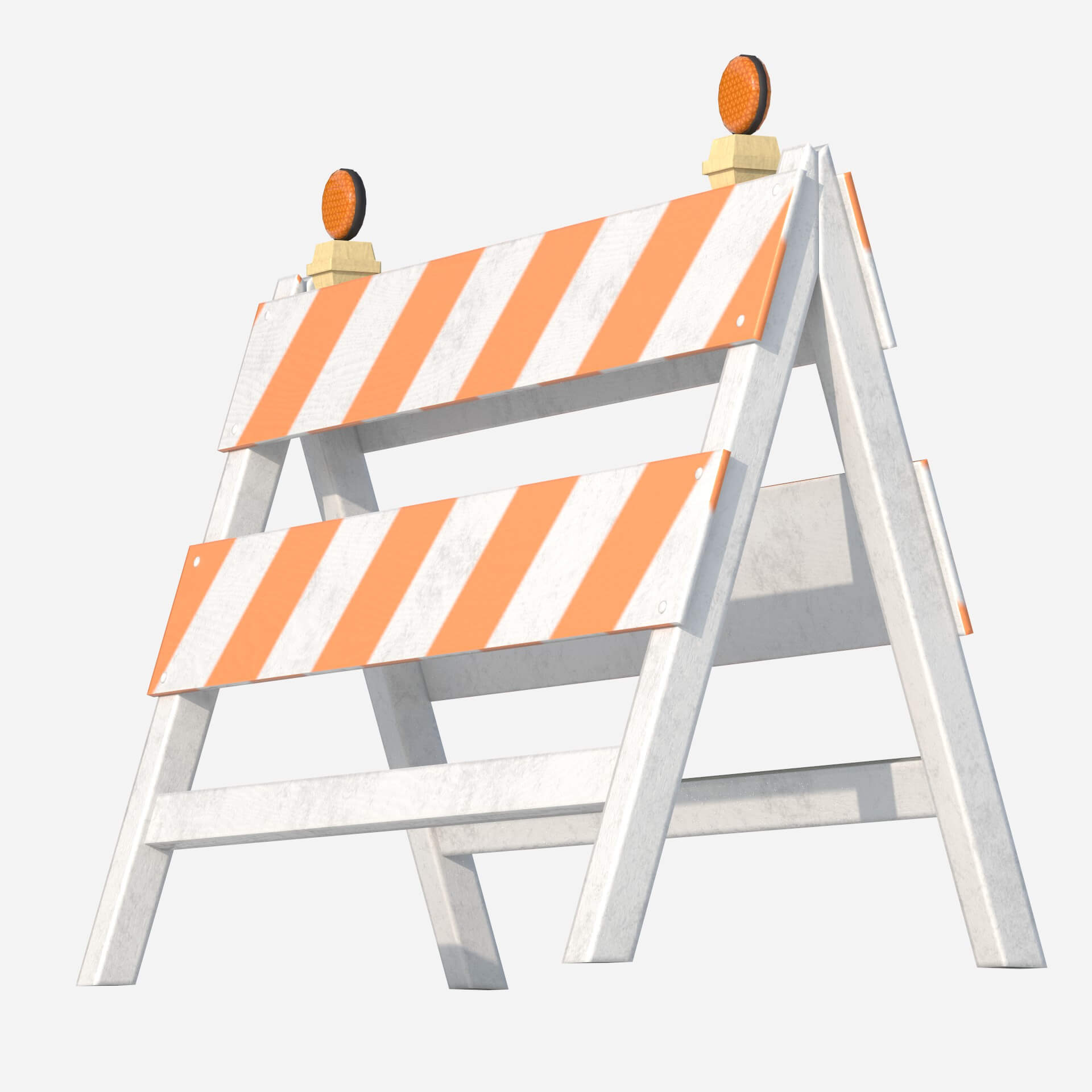 Wood Traffic Barrier - 3D Model by Cactus3D