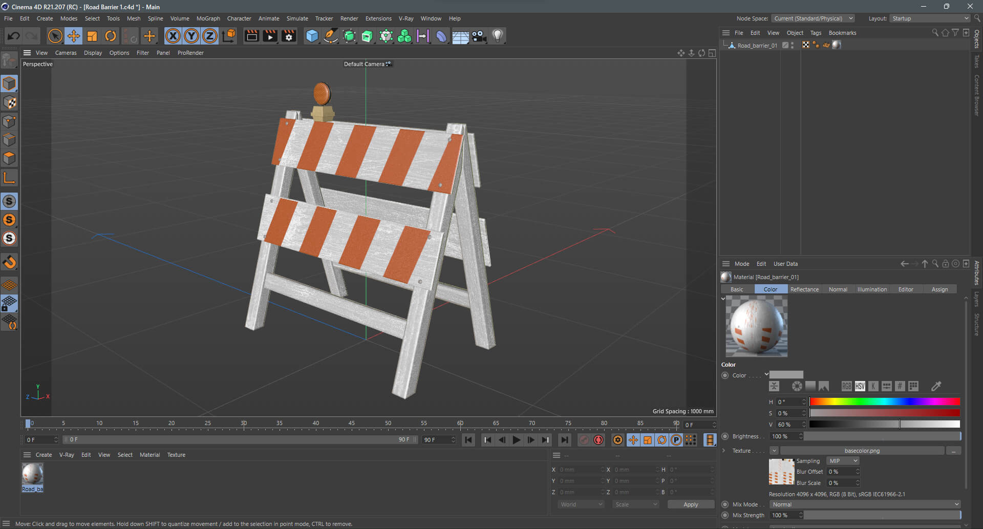 Wood Traffic Barrier - 3D Model by Cactus3D