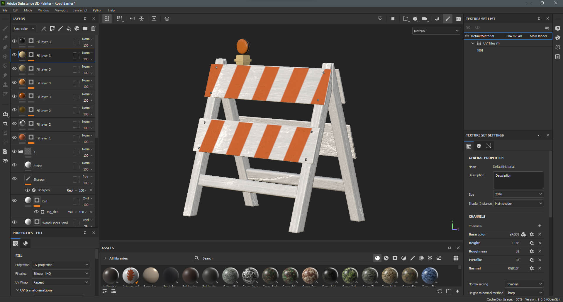 Wood Traffic Barrier - 3D Model by Cactus3D