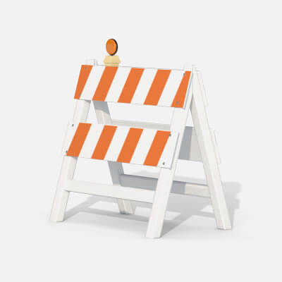 Wood Traffic Barrier - 3D Model by Cactus3D