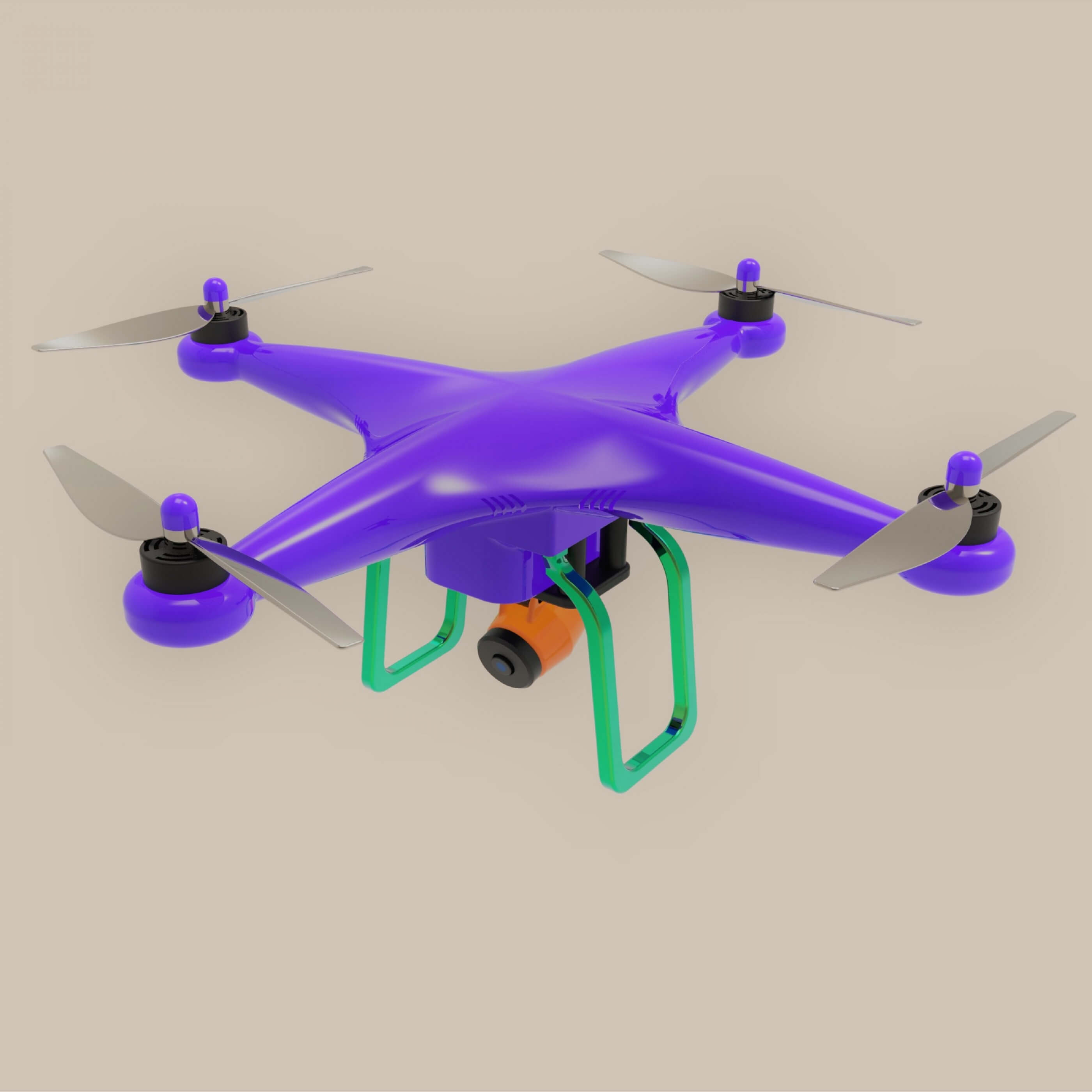 Drone Quadcopter - 3D Model by Cadd-Edutec