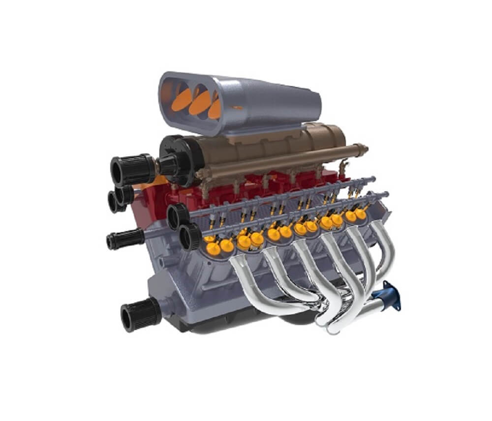 V12 Engine 3D Model by Cadd-Edutec