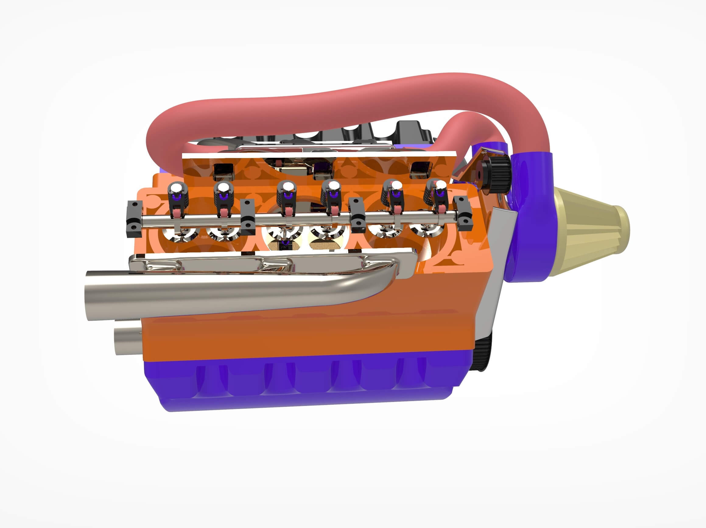 V6 Engine 3D by Cadd-Edutec