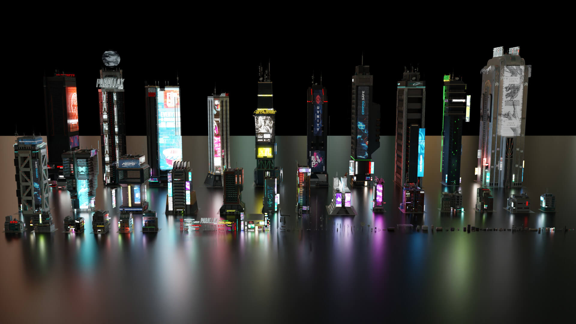 CyberFuture Modular City Kit - 3D Model by CADFORGE