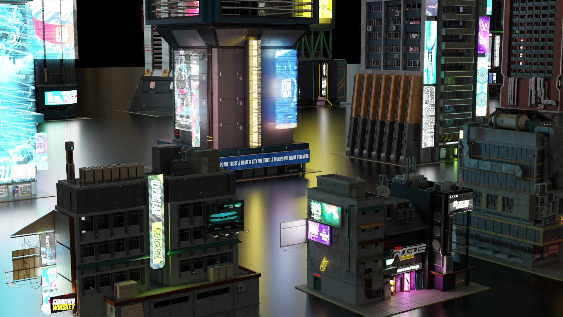 CyberFuture Modular City Kit - 3D Model by CADFORGE
