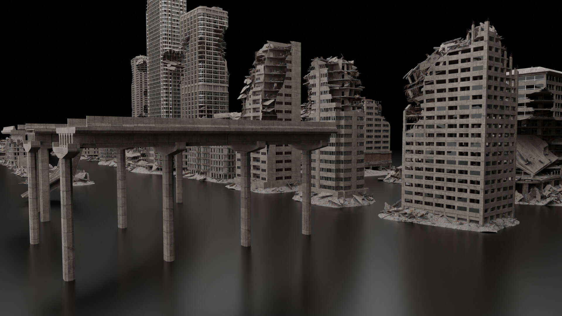 Destruction Modular Kit Vol. 1 - 3D Model by CADFORGE